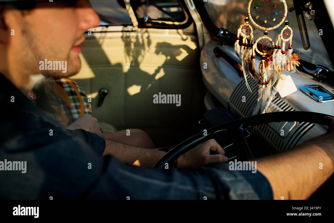 Man Driving a Car with Windows Down Stock Photo - Alamy