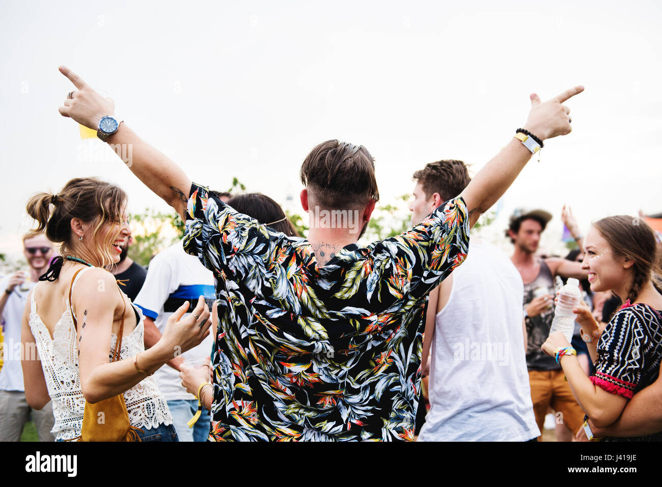 People Enjoying Live Music Concert Festival Stock Photo - Alamy