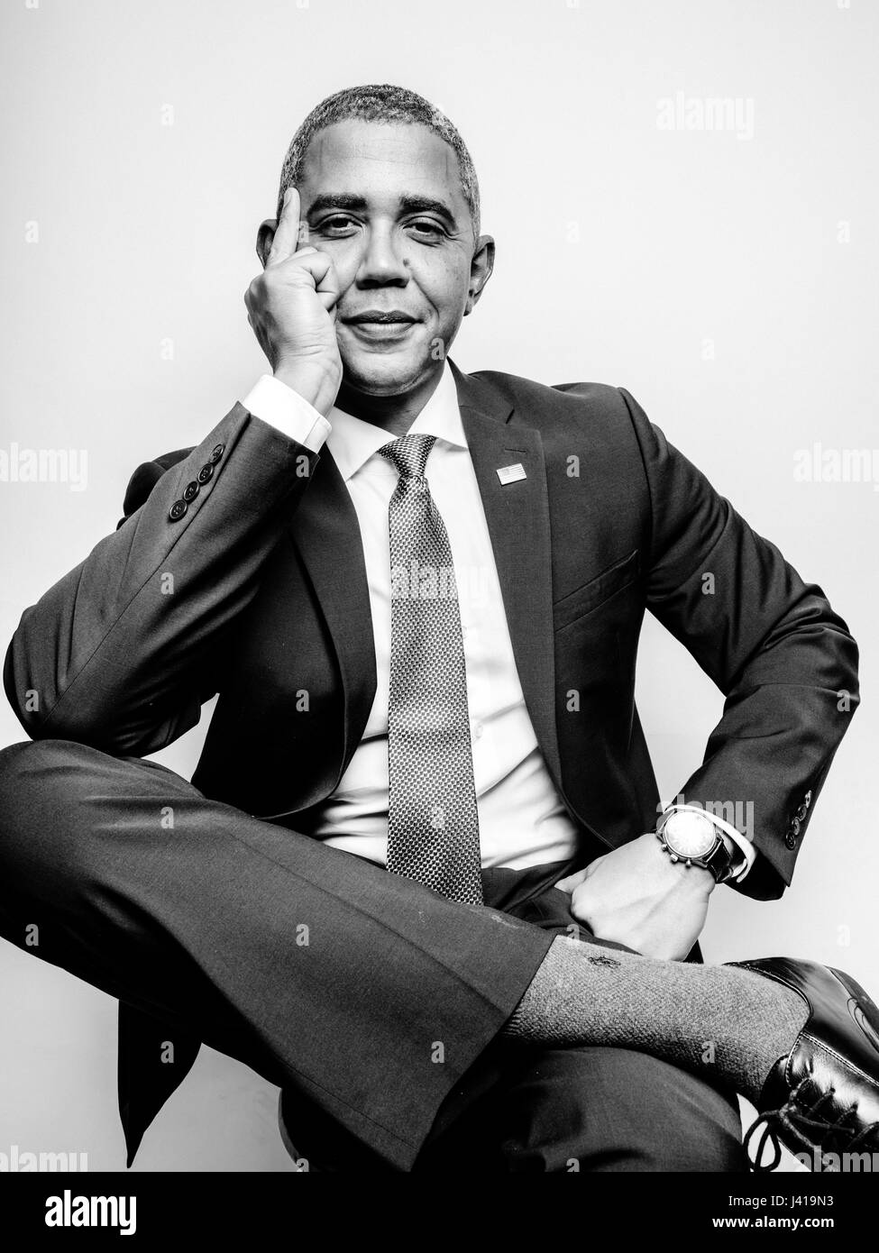 President Obama lookalike Reginald Brown from the USA, during his visit ...