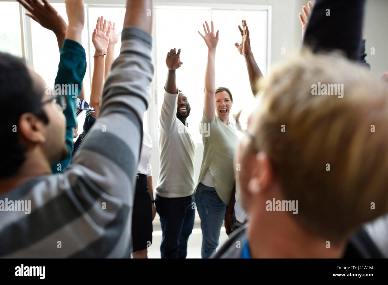 Startup Business People Teamwork Cooperation Hands Up Agreement ...