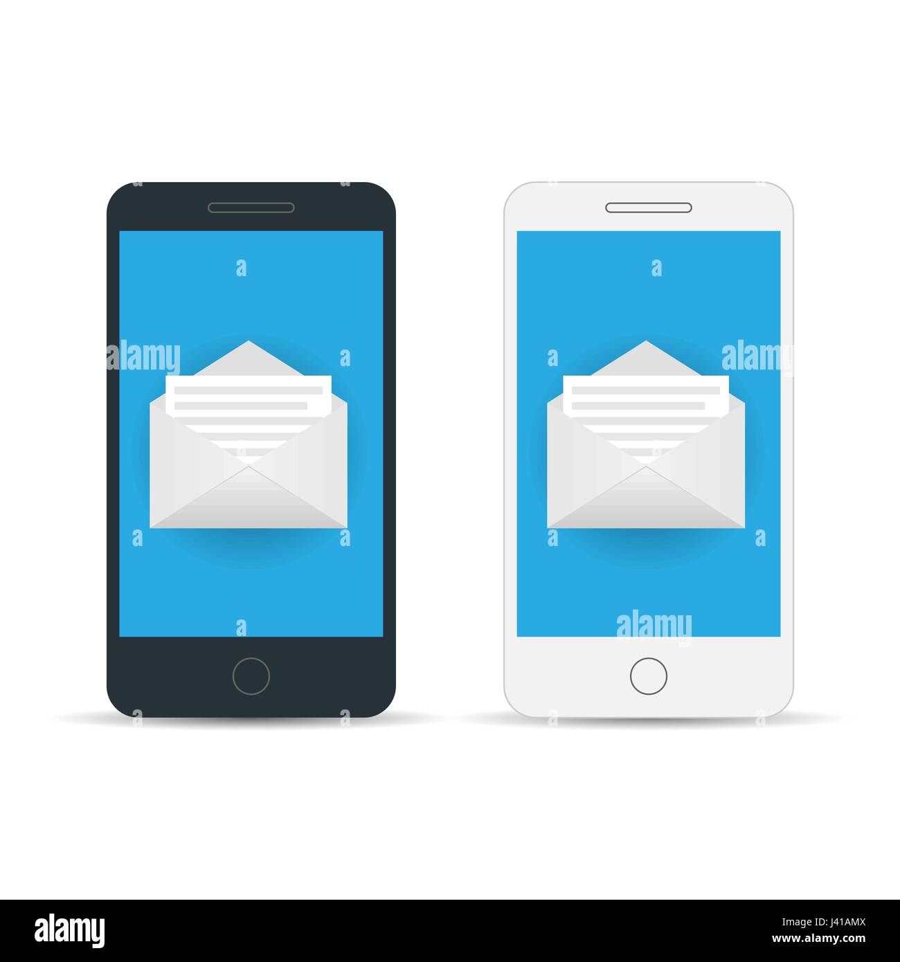 Mobile screen with new mail. Vector illustration Stock Vector Image ...