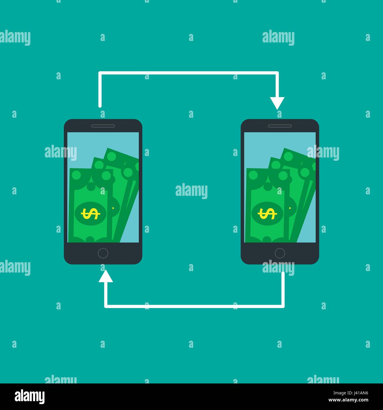 Smartphone screen with money. Internet banking concept Stock Vector ...