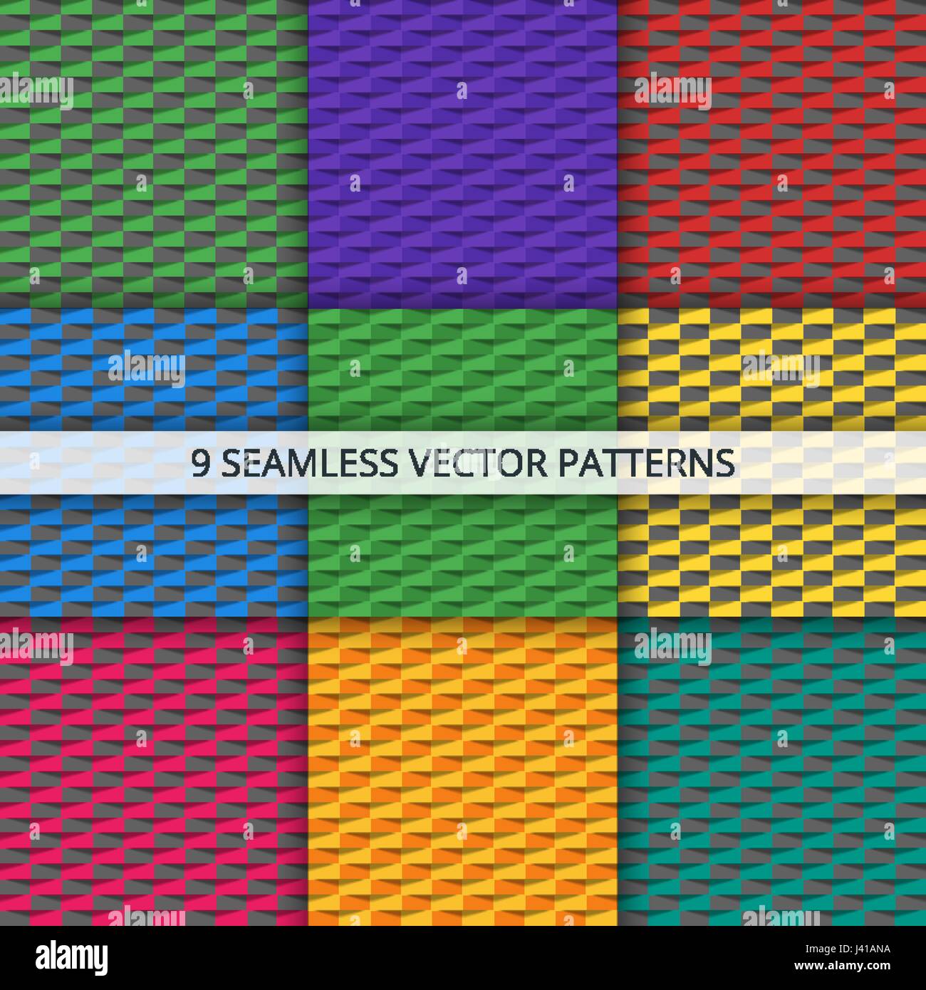 Seamless geometric patterns set. Vector Illustration Stock Vector Image ...