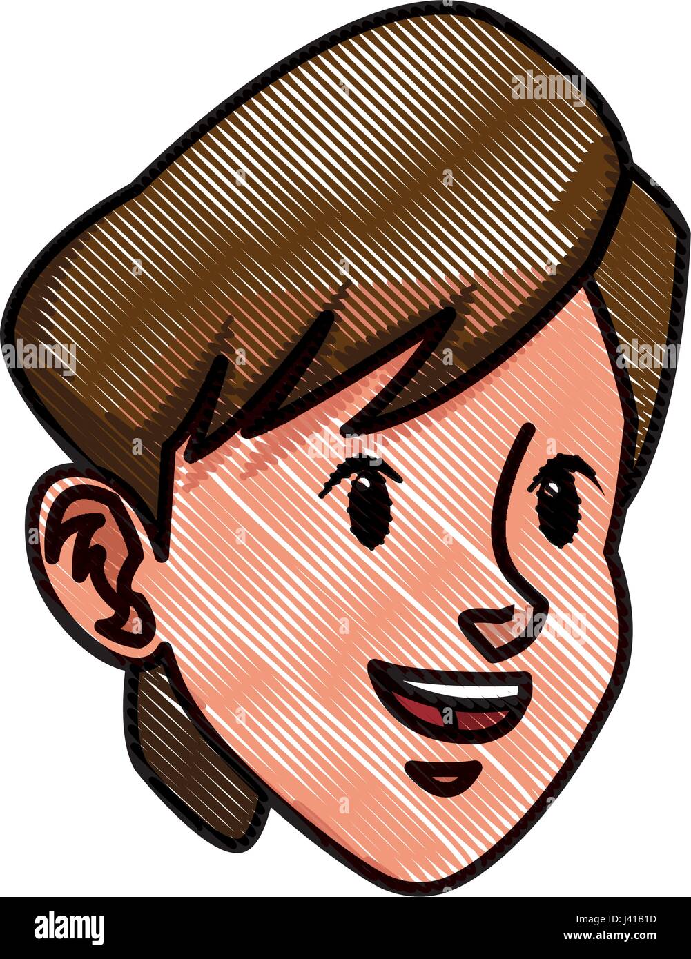 drawing head boy face character healthy Stock Vector Image & Art - Alamy