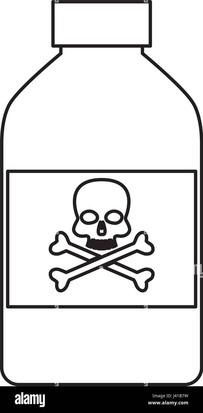 bottle poison chemical danger skull bone line Stock Vector Image & Art ...