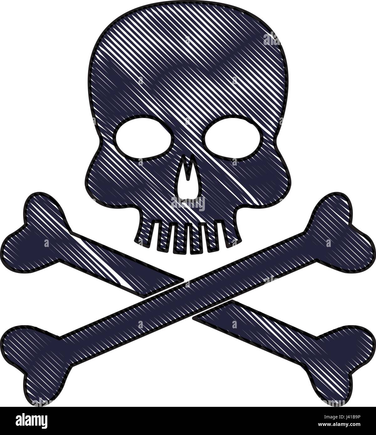 drawing skull bones danger poison laboratory Stock Vector Image & Art ...
