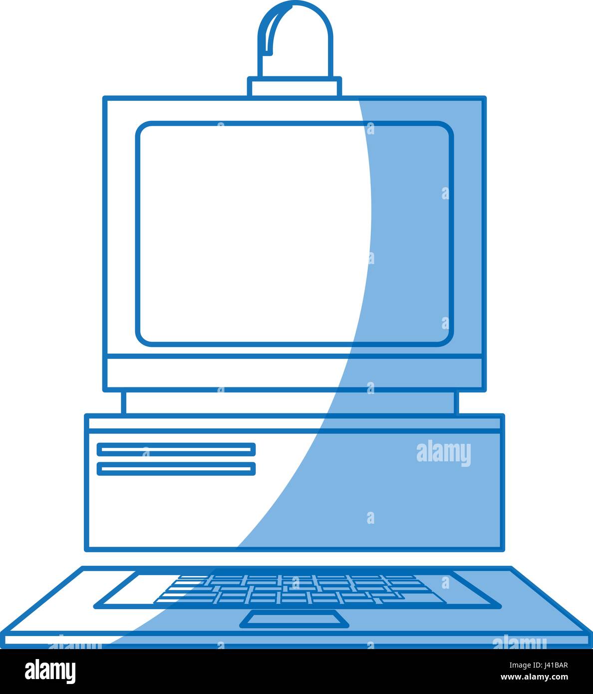 computer laboratory equipment technology shadow Stock Vector Image ...