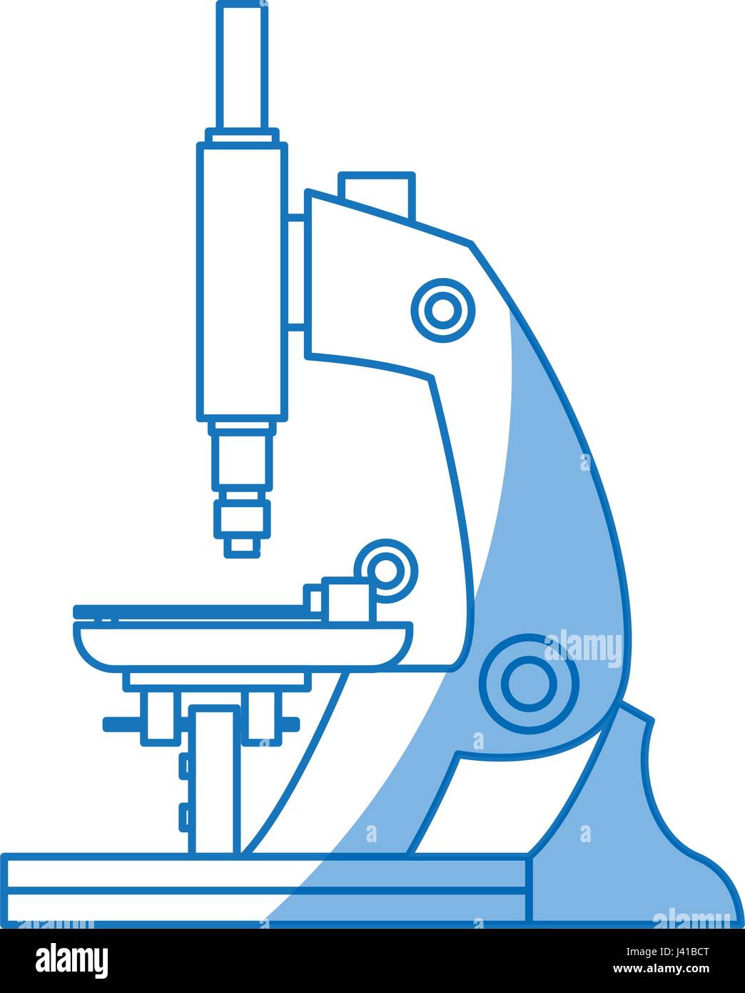 microscope equipment discovery analyzing science shadow Stock Vector ...