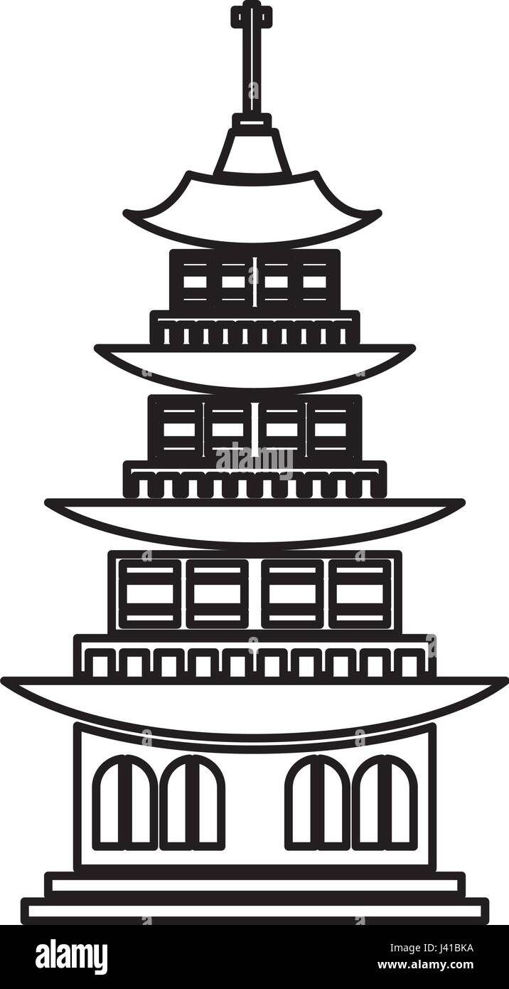 chinese building ancient temple tower pagoda Stock Vector Image & Art ...
