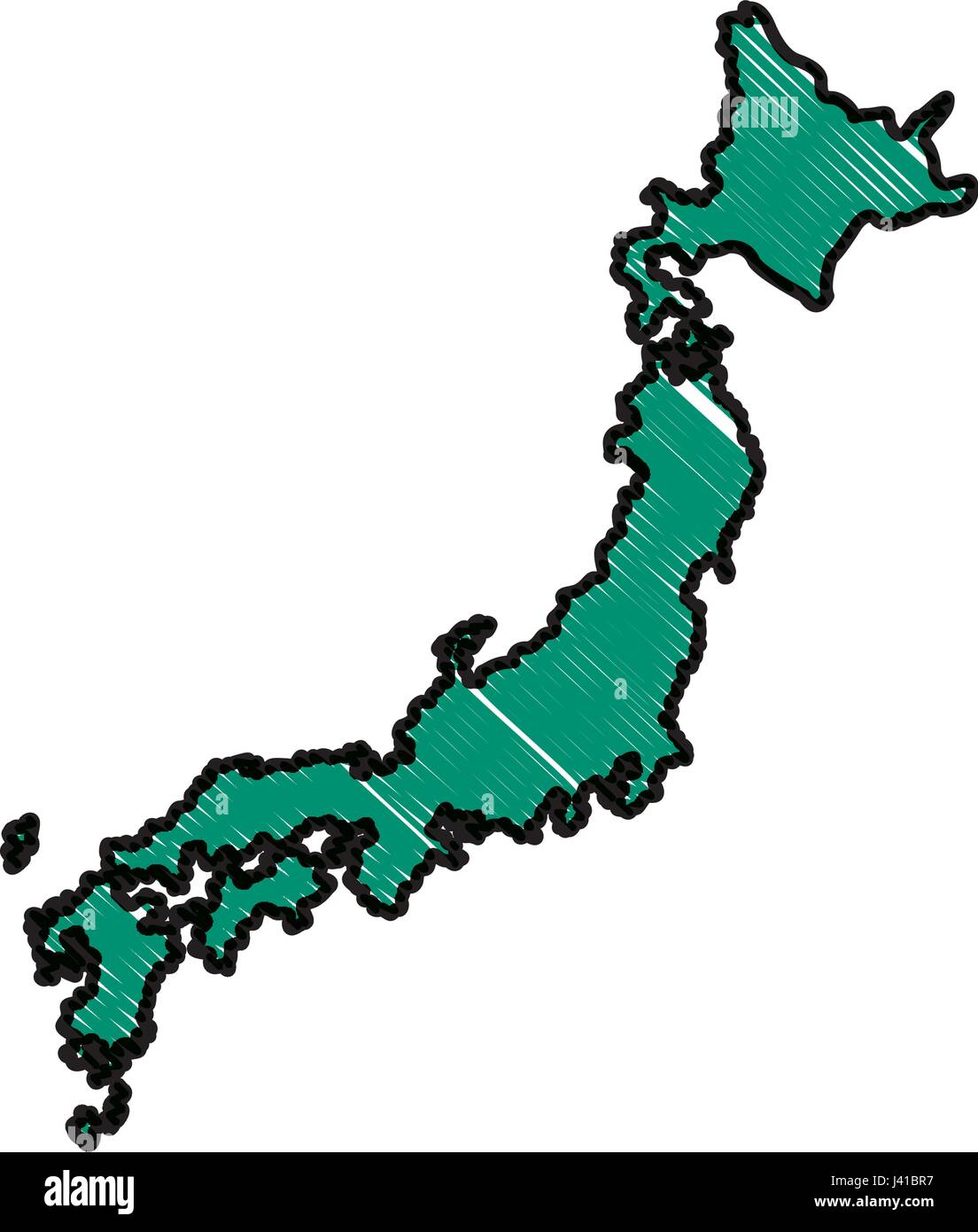 drawing japanese map island tourims destination Stock Vector Image ...