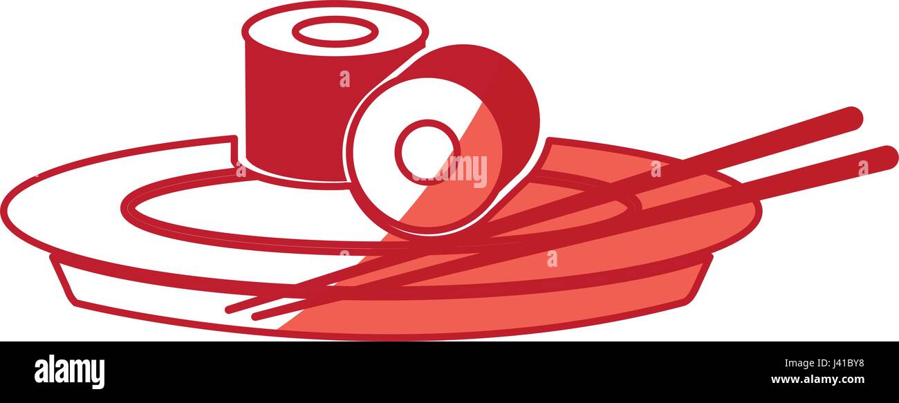 japanese sushi food dish chopstick shadow Stock Vector Image & Art - Alamy