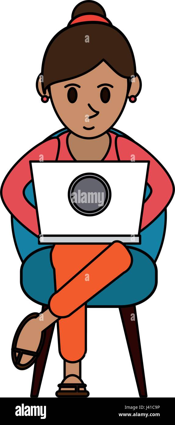 Person using computer colorful Stock Vector Images - Alamy