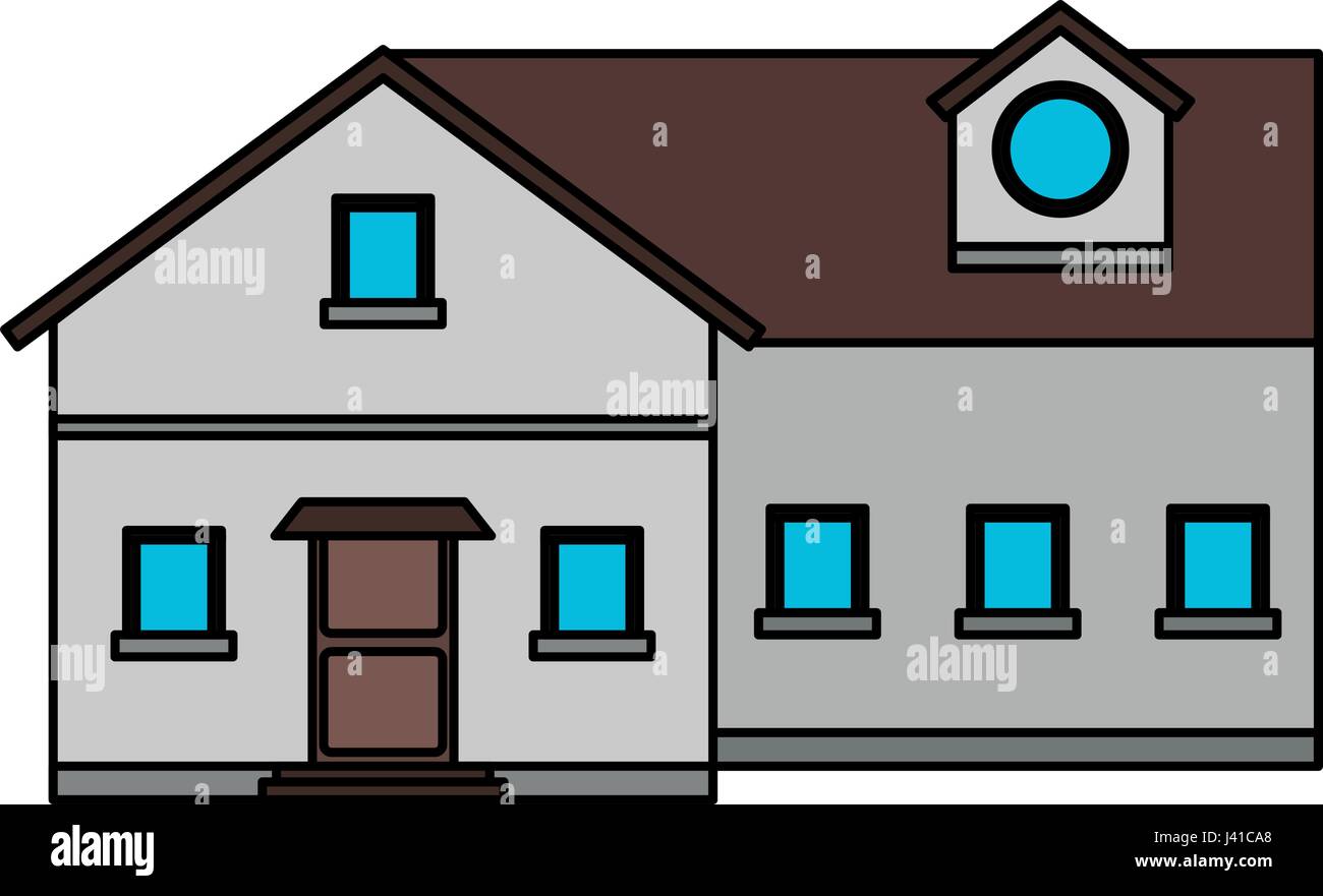 colorful image cartoon facade big comfortable house Stock Vector Image ...