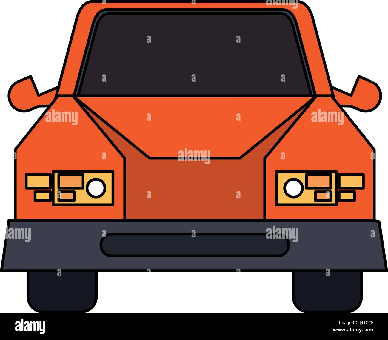 colorful image cartoon front view car vehicle Stock Vector Image & Art ...
