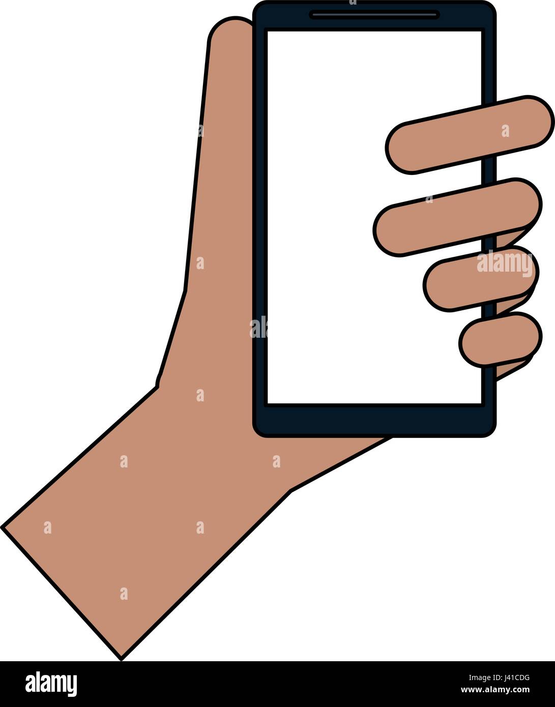 Cartoon Smartphone Hand Hold Mobile High Resolution Stock Photography ...