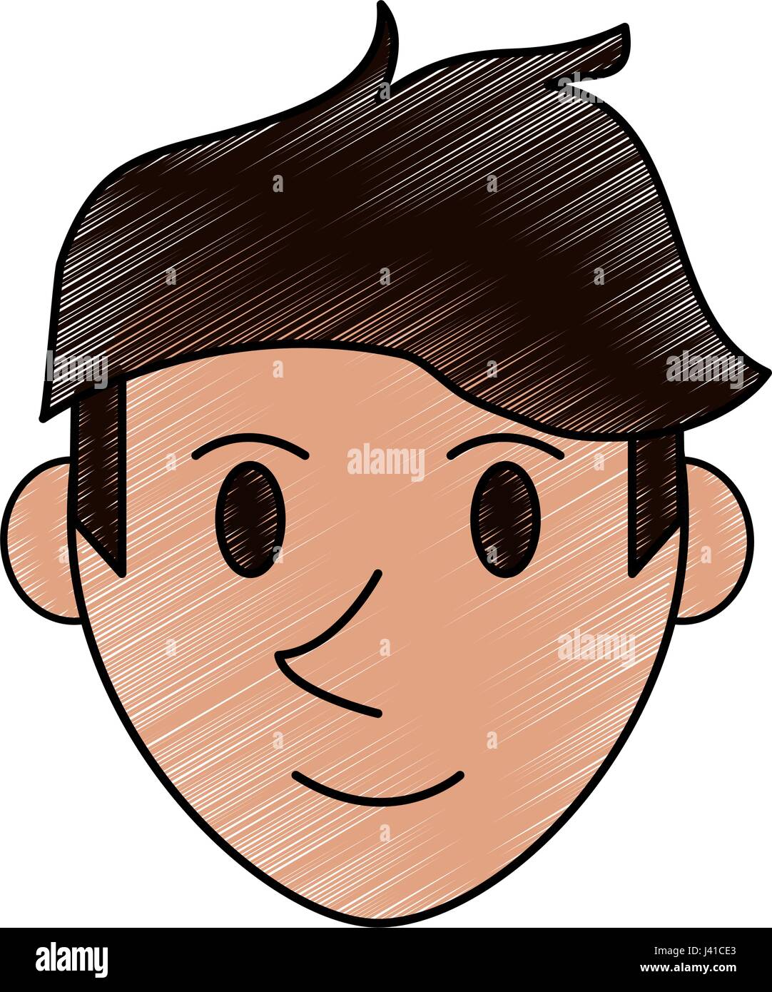 Color Silhouette Cartoon Front Face High Resolution Stock Photography ...