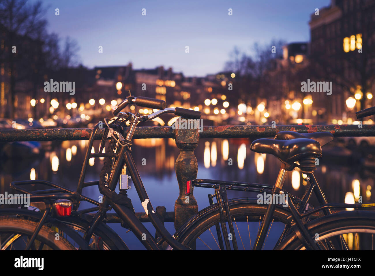 Amsterdam city night time illuminated hi-res stock photography and ...