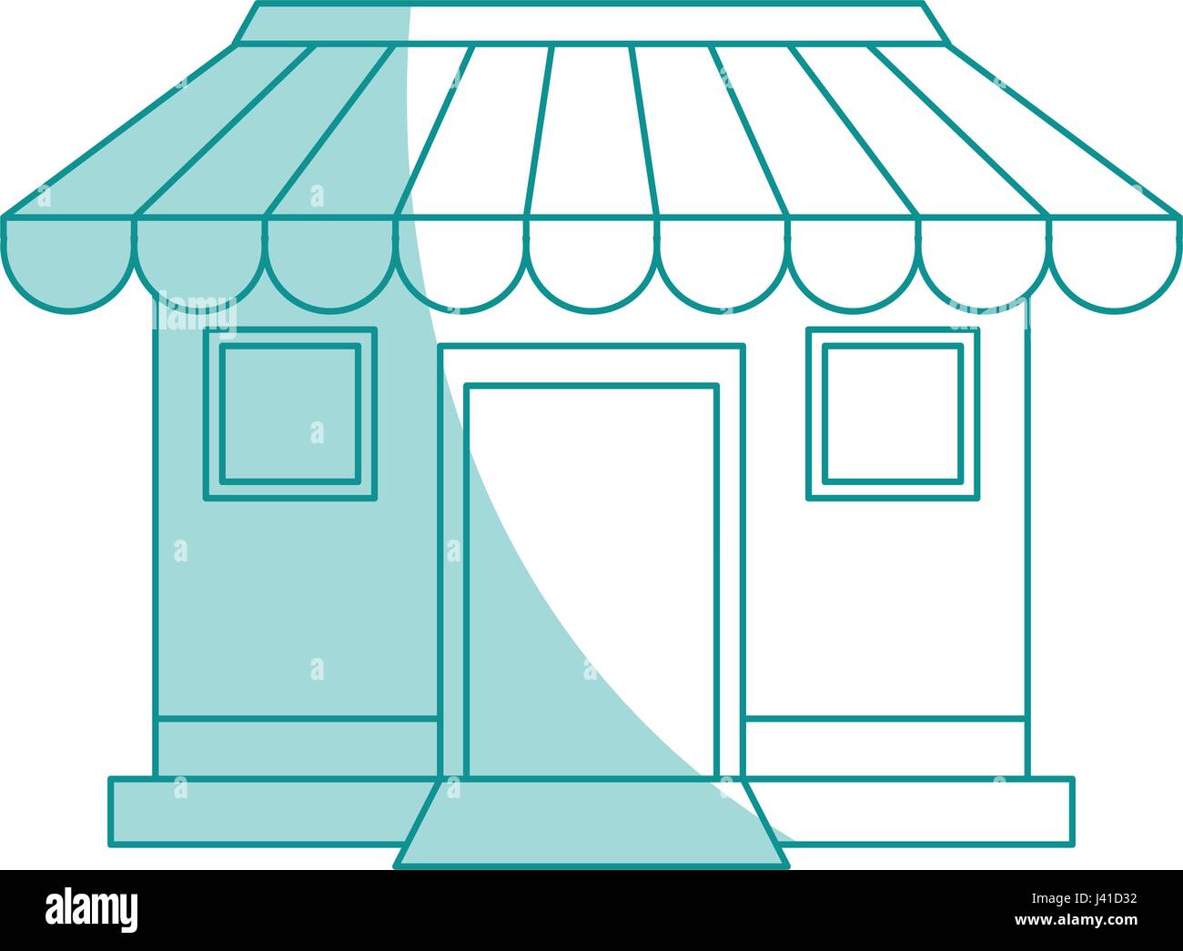 blue shading silhouette cartoon facade shop store Stock Vector Image ...