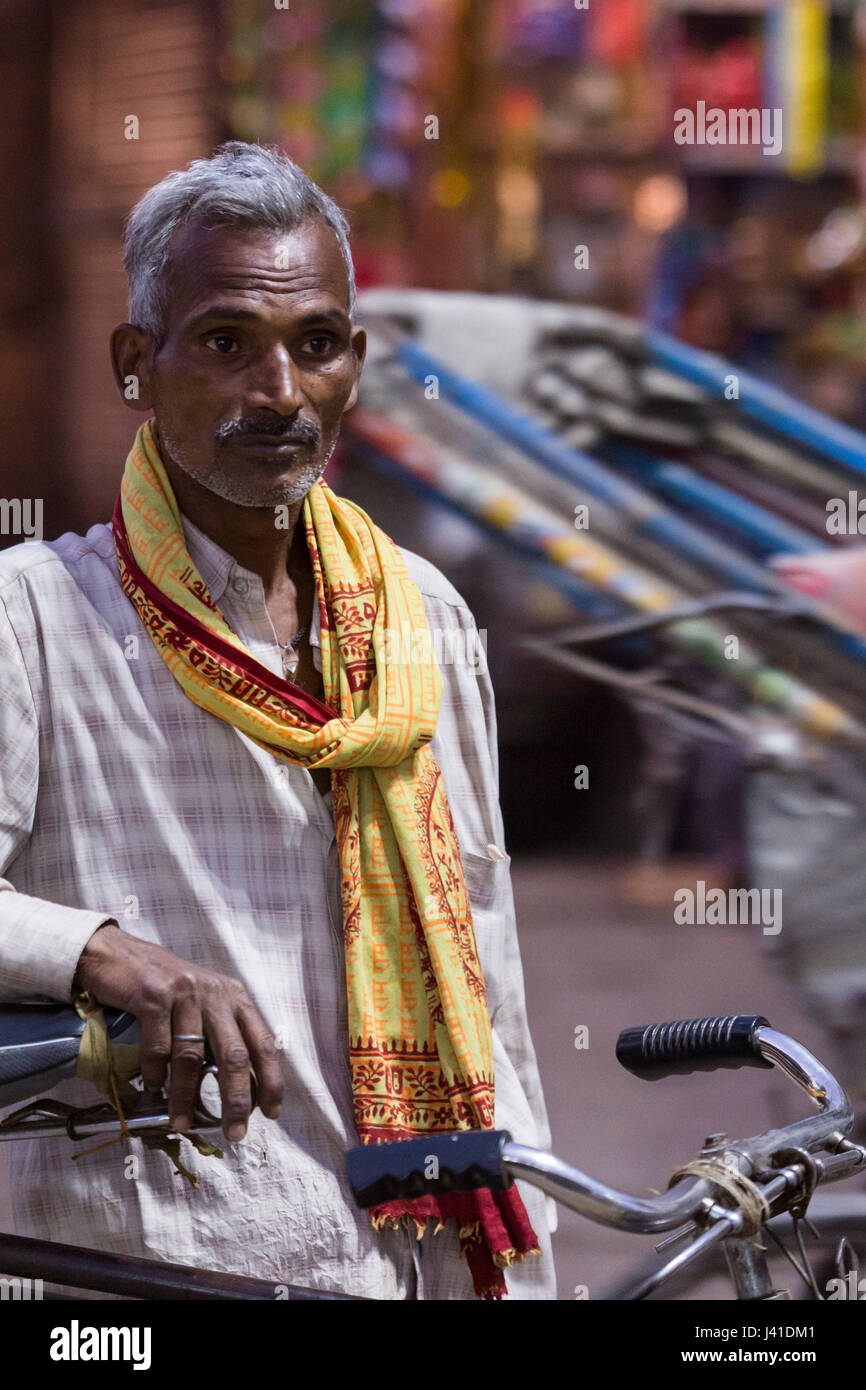 Rickshaw driver. Varanasi, India Stock Photo - Alamy