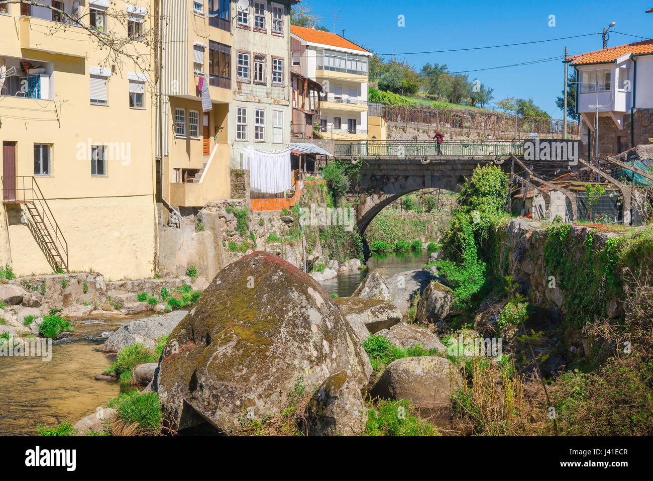 Lamego Portugal town, view of the south side of Lamego town in Portugal ...