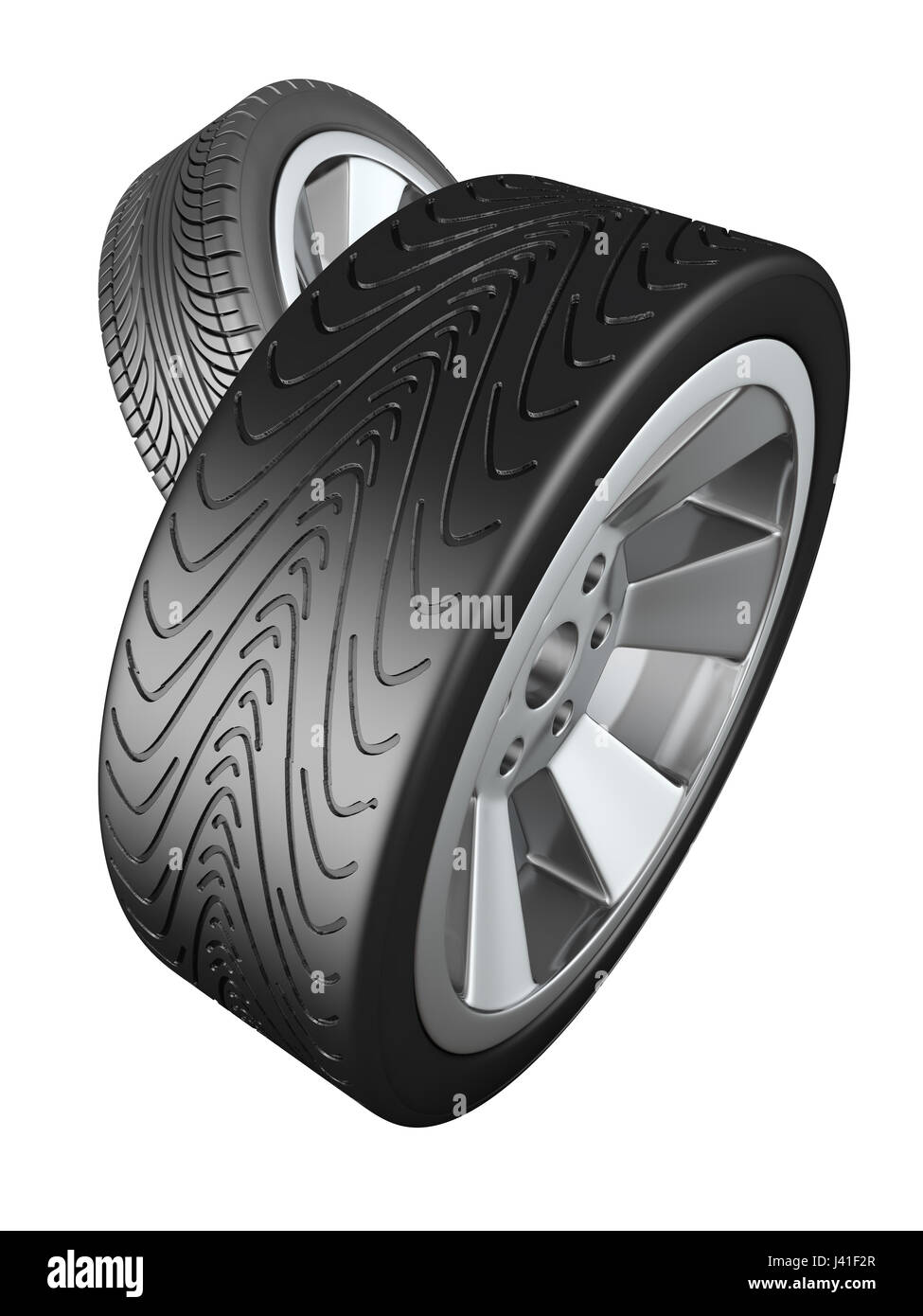 High tech airless wheels in the form of cells. 3D render Stock Photo ...