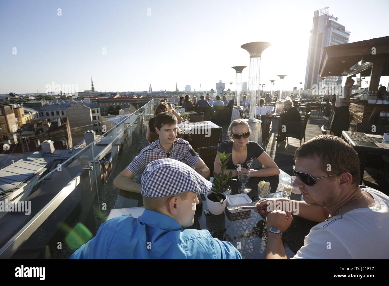 Rooftop terrace of the restaurant 8th floor hi-res stock photography ...