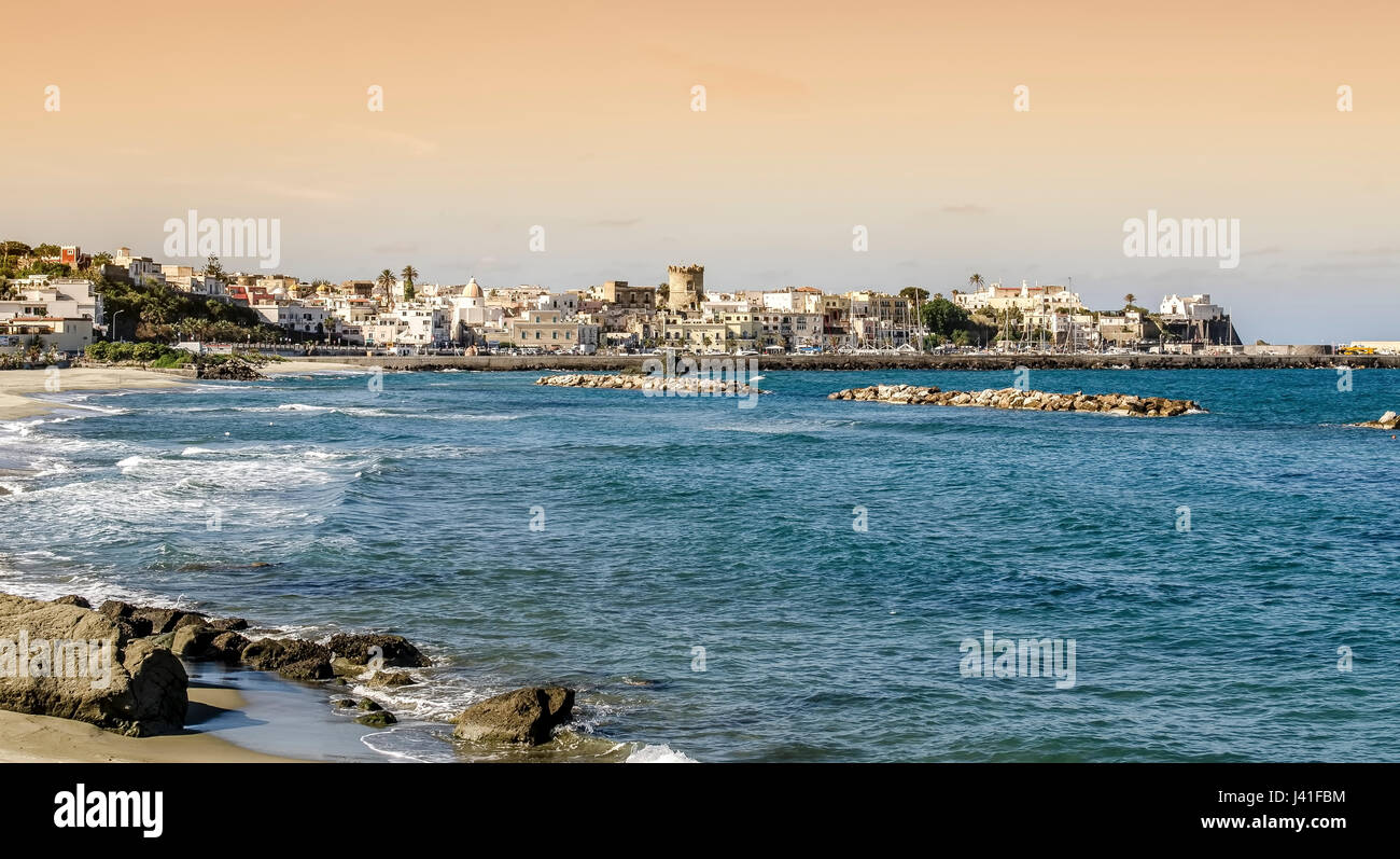 Ischia Island, landscape with beach of Forio Stock Photo - Alamy