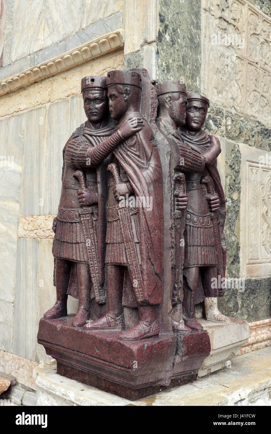 The Tetrarchs - a porphyry sculpture of four Roman emperors, sacked ...