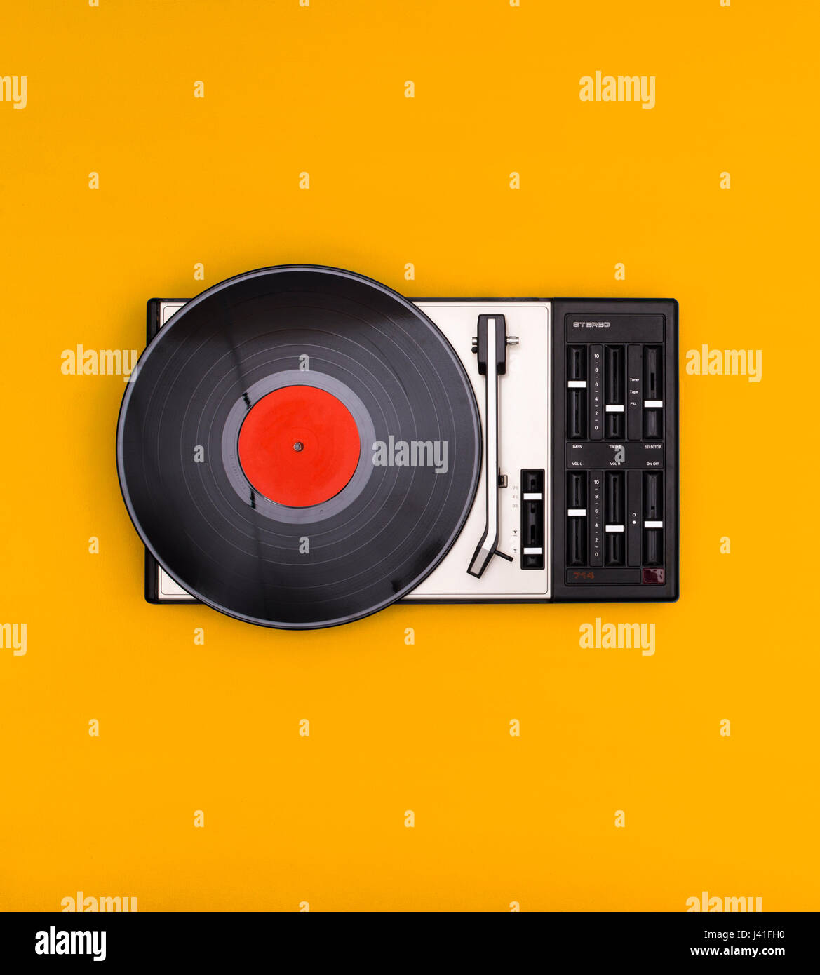 retro turntable banner Stock Photo - Alamy
