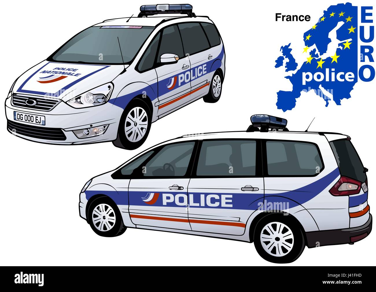 France Police Car Stock Vector Image & Art - Alamy