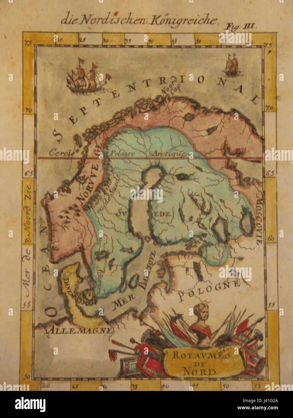 This historical map from circa 1700 depicts Norway and surrounding ...