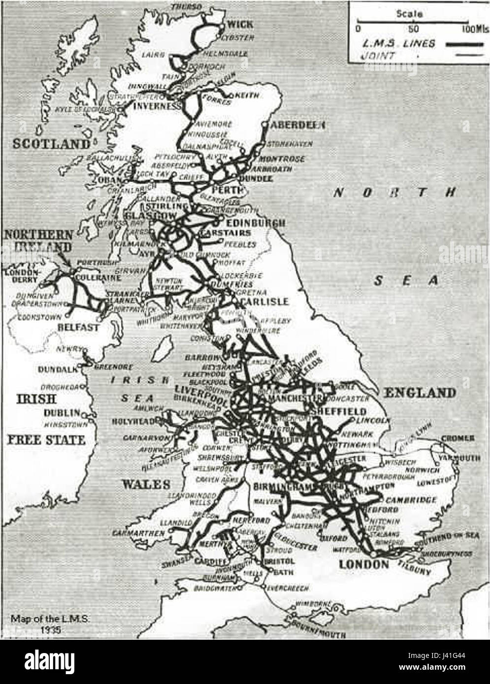 Scottish train map hi-res stock photography and images - Alamy