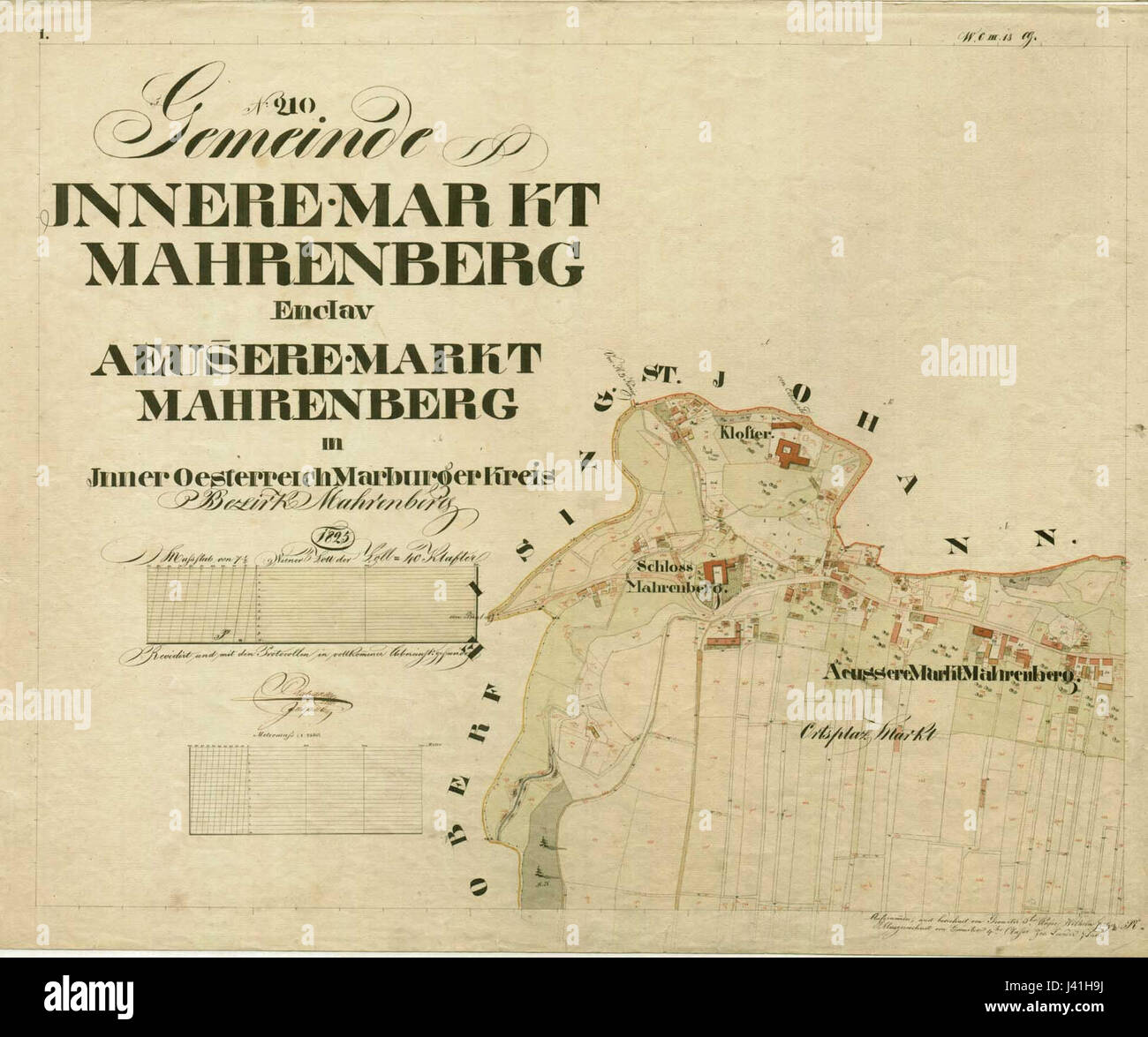 Mahrenberg 1825 Franziszeischer Kataster Stock Photo - Alamy