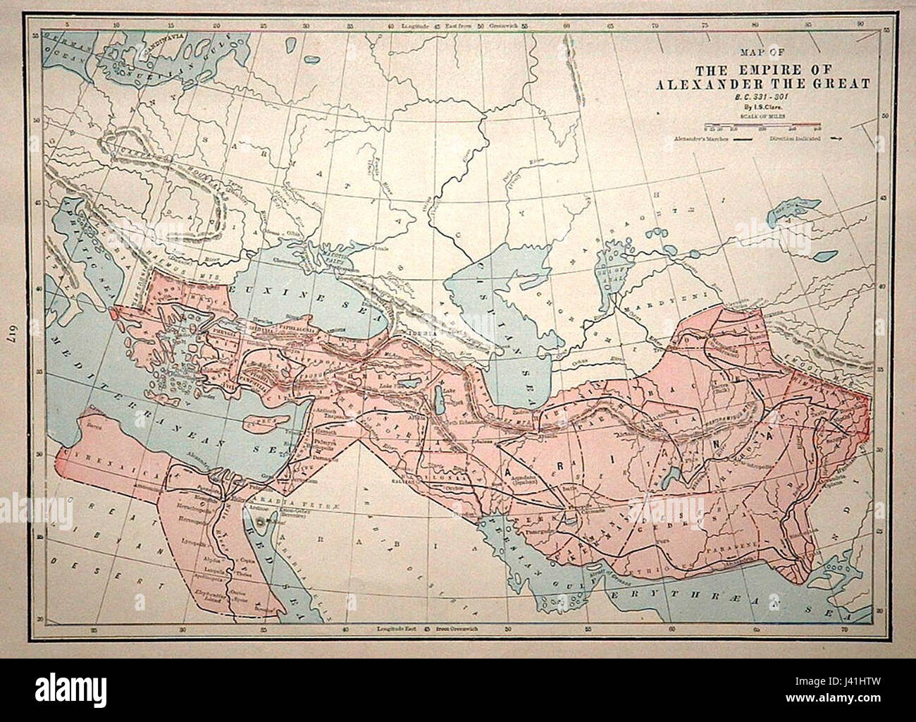 This 1893 map depicts the vast empire of Alexander the Great ...