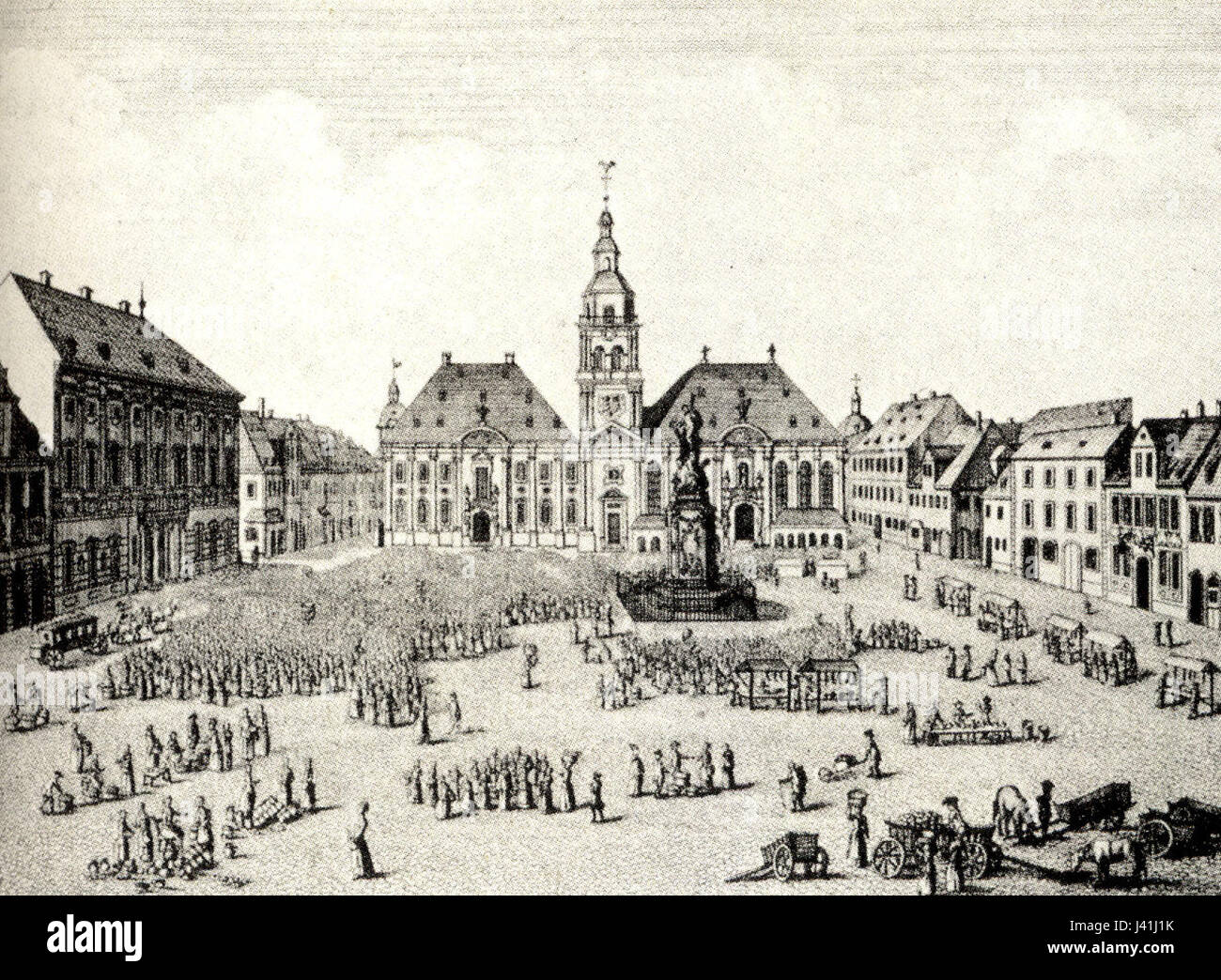This image represents the Marktplatz in Mannheim, Germany, from 1782 ...