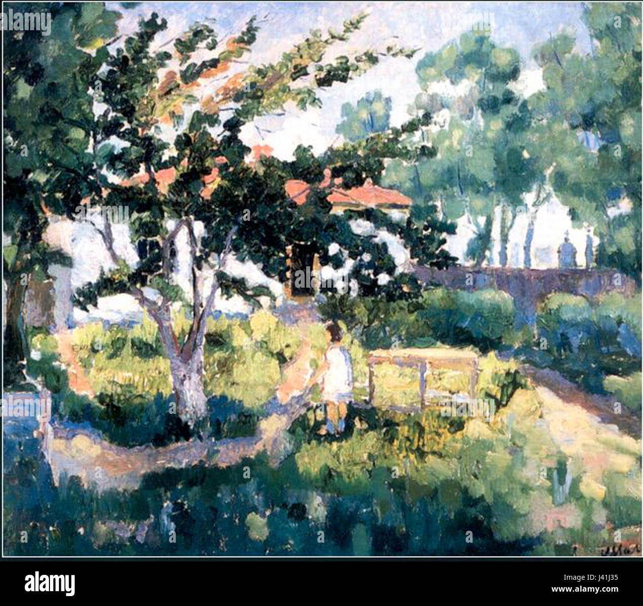 The painting 'Summer Landscape' by Kazimir Malevich, created in the ...