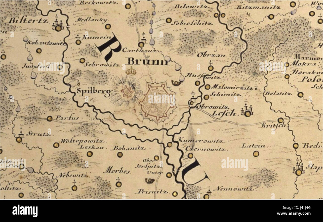 This map, titled 'Mapa Moravy Ruk,' presents a detailed cartographic ...