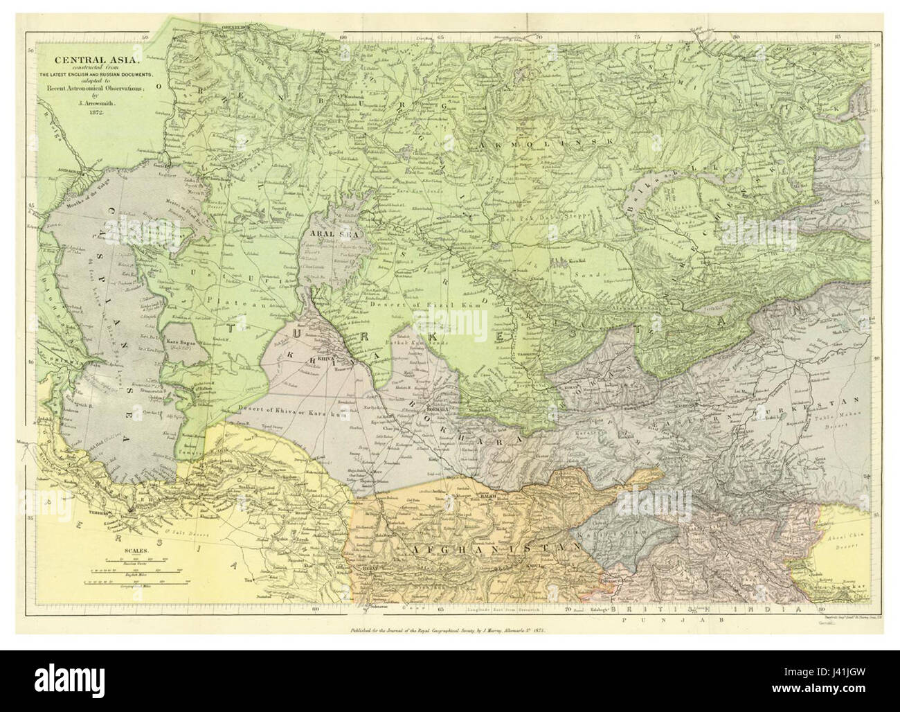 Central asia map old hi-res stock photography and images - Alamy