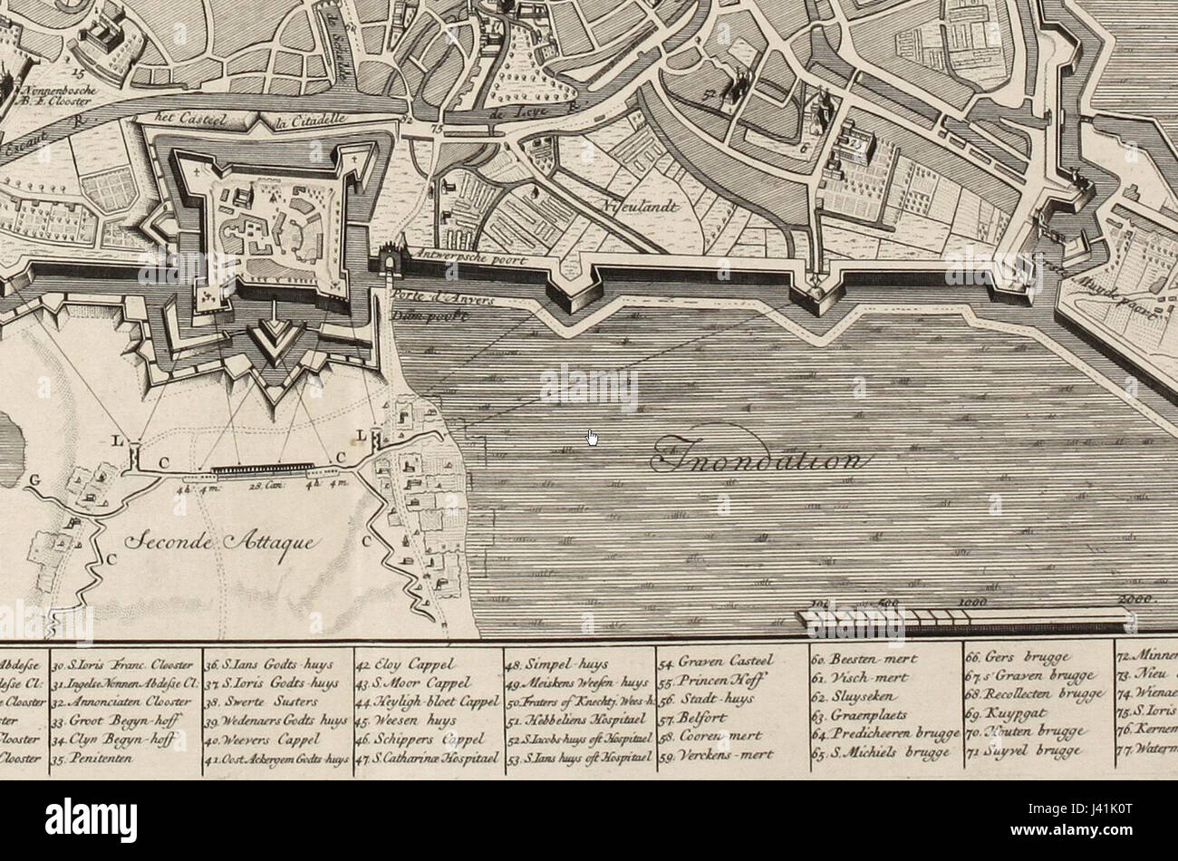 This detailed map of Ghent, produced by Covens and Mortier, shows the ...