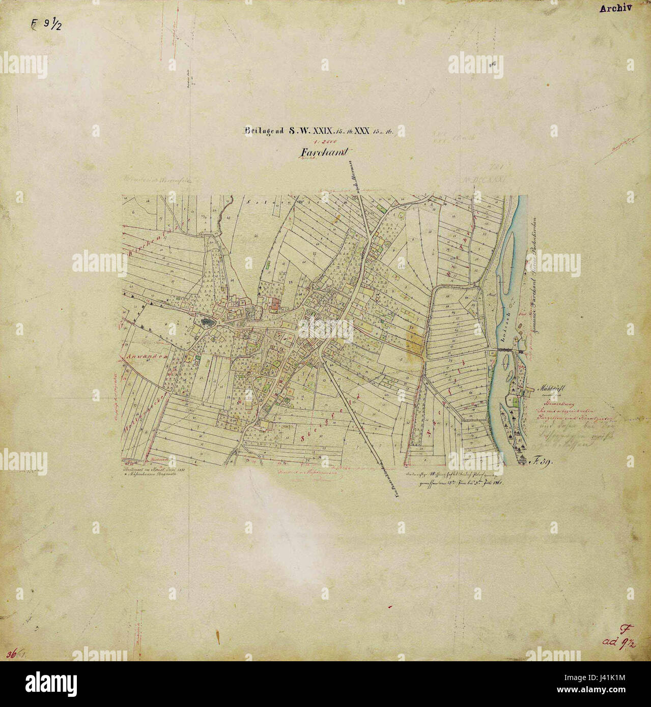 Map Farchant 1861 Stock Photo - Alamy
