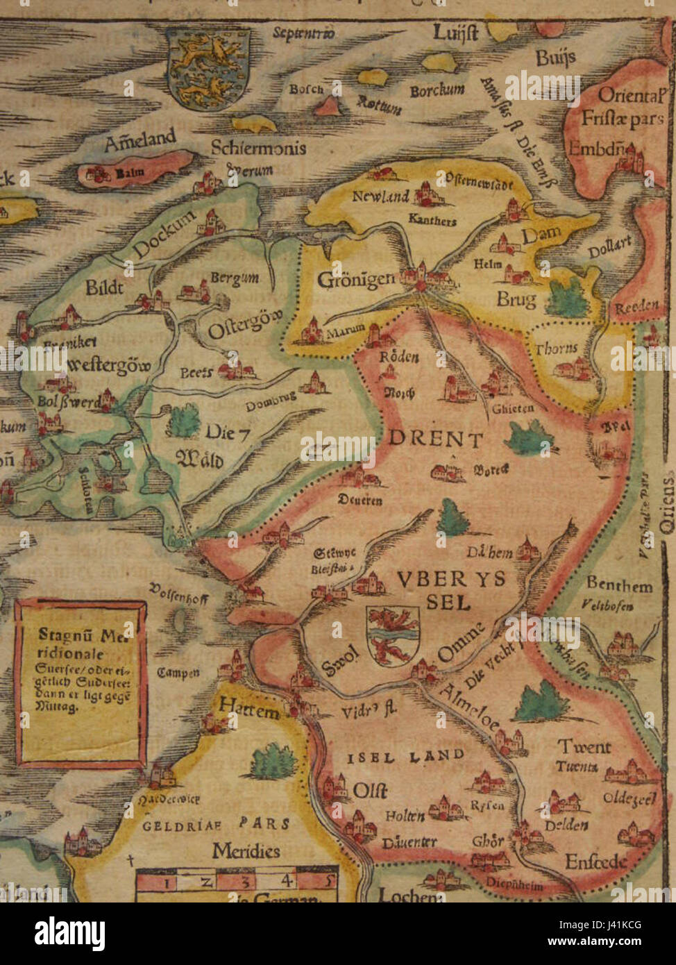 Map of Friesland A closer View 1600 Stock Photo - Alamy