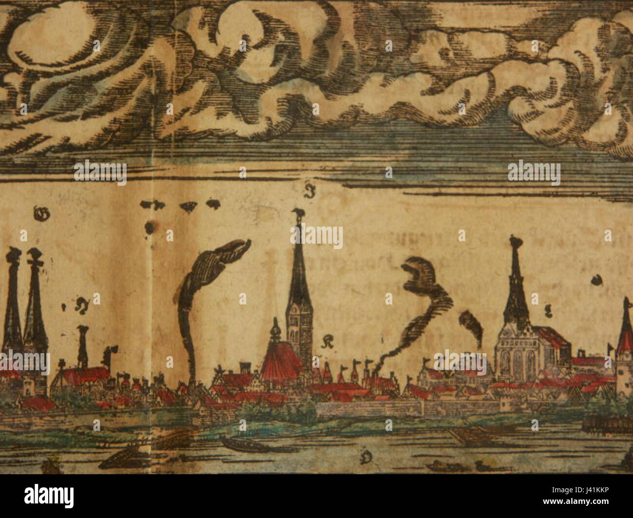 Lubeck, a city in northern Germany, is shown in a historical depiction ...