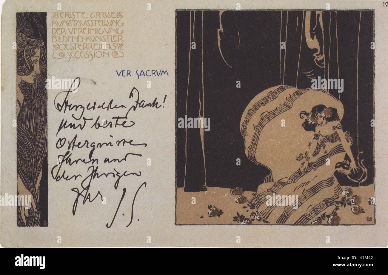 The 'Ver Sacrum' postcard by Kolo Moser from 1898 is a significant ...