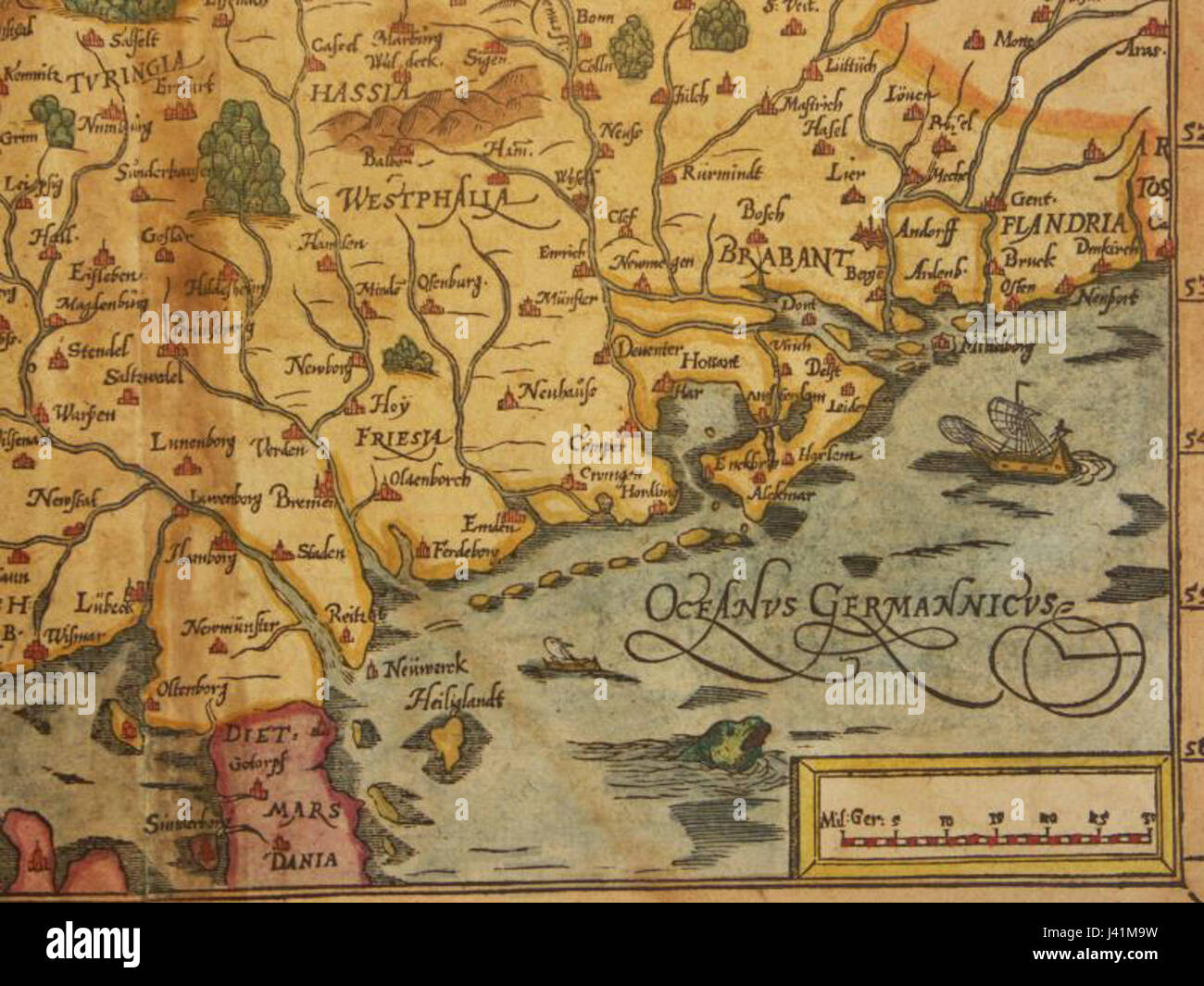 Map of Germany South East 1600 Stock Photo - Alamy