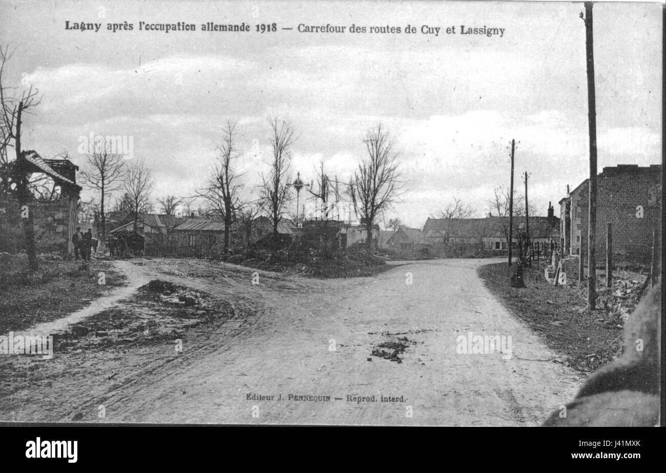 This historical image captures a scene from Lagny, France, featuring ...