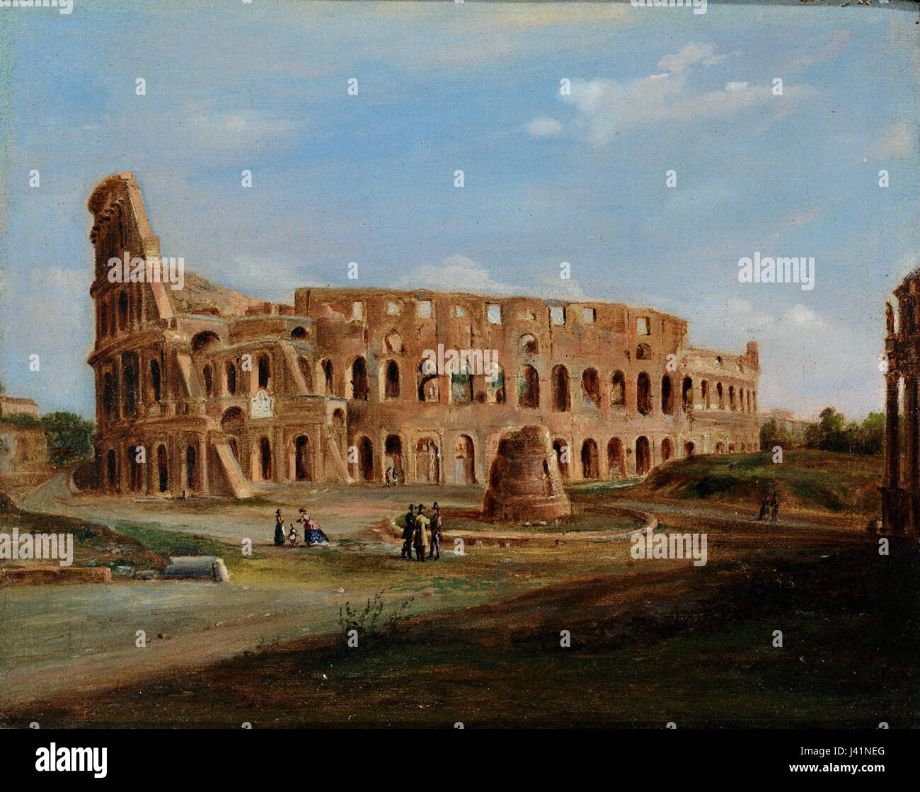 This 19th-century depiction of the Colosseum in Rome illustrates its ...
