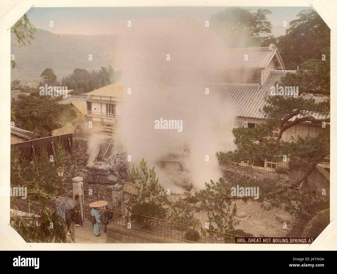 A photograph by Kusakabe Kimbei from 1683 depicting the Great Hot ...