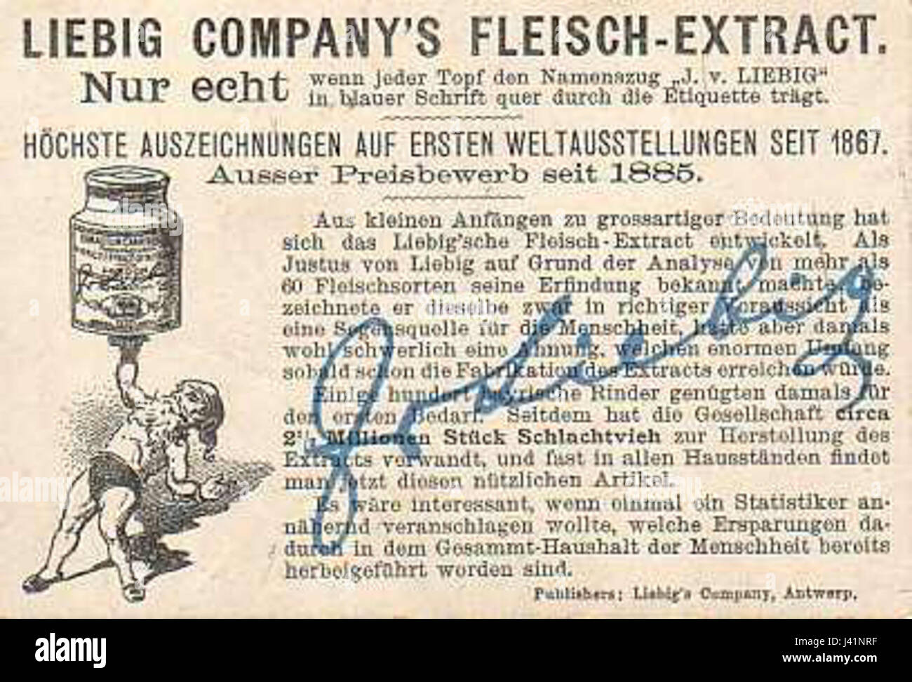 The Liebig back refers to a historical reference, possibly to a person ...