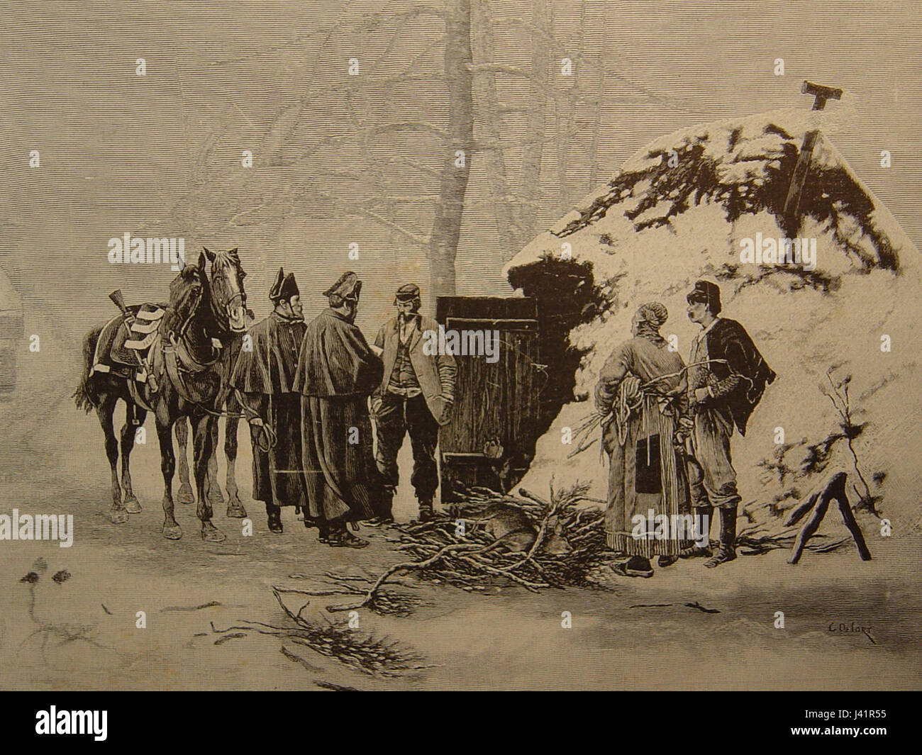 Les Braconniers is a French painting depicting poachers in action ...