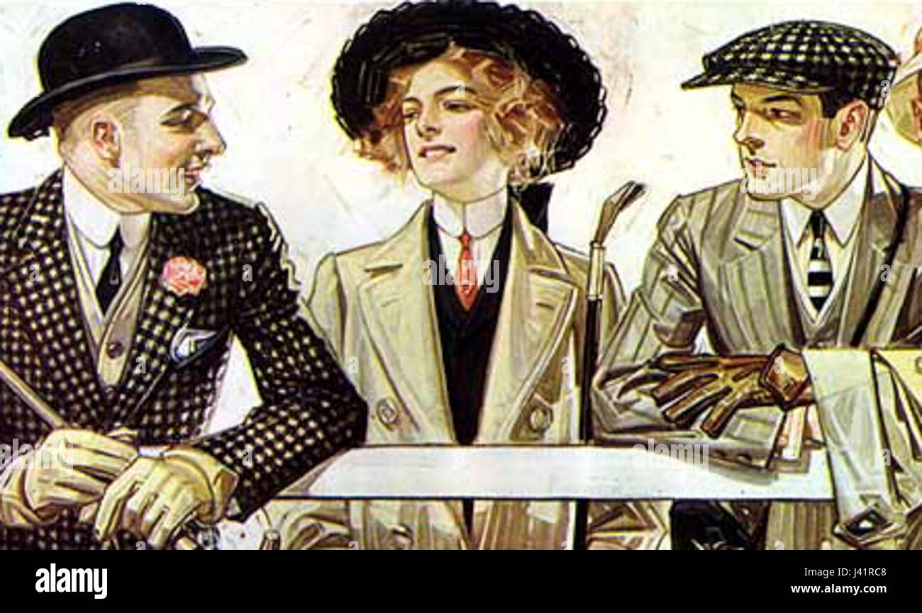 This 1907 illustration by J.C. Leyendecker features a detailed study of ...